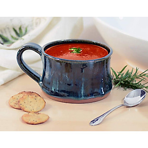 Modern Artisans American Made Stoneware Pottery 20-oz. Chowder/Soup Mug in Midnight Blue