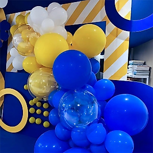 Royal Blue Balloons,150pcs 5inch Dark Blue Latex Balloons for Balloon Garland Arch Party Decorations, Like Birthday, Wedding, Baby Shower, Gender Reveal Decoration(2 Ribbons)