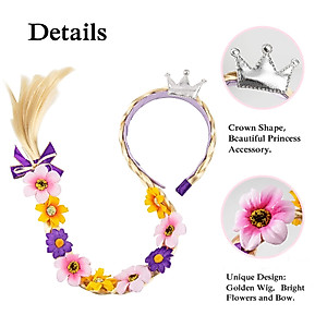 JOURPEO Girls Dress Puff Sleeve Princess Costume Dress Up Fancy Halloween Christmas Cosplay Party Costume (First Purple, 3-4 Years)