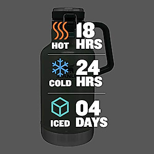 Stanley Classic Vacuum Growler, 64 oz Capacity, Stainless Steel, Hammertone Green (10-01941-063)