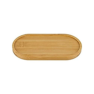 Oval Wooden Bathroom Organizer for Toilet Tank and Counter Top, Natural Bamboo Vanity Tray, Decorative Organizer Bathroom Counter Tray, Toilet Tank Tray, Mini Bamboo Bathroom Tray