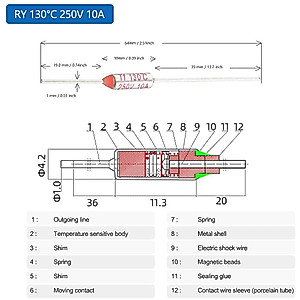 Original Electric Pressure Cookers Thermal Fuses for Instant Pot 3,6,8 Qt DUO/ULTRA/LUX, 185 Celsius Thermal Fuses for Pressure Cooker for PowerXL/Quick Pot/ Y4D-36 Y6D-36 Y8D 36 Y10D-36, 3-Pack