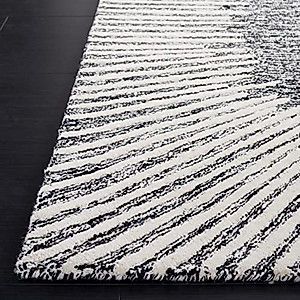 Safavieh Abstract Collection 3' x 5' Black/Ivory ABT478Z Handmade Wool Area Rug