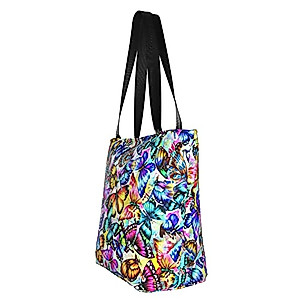 Tote Bag For Women Butterfly Tote Bag Large Capacity Butterfly Shoulder Handbag For School Work Travel With Inner Pockets