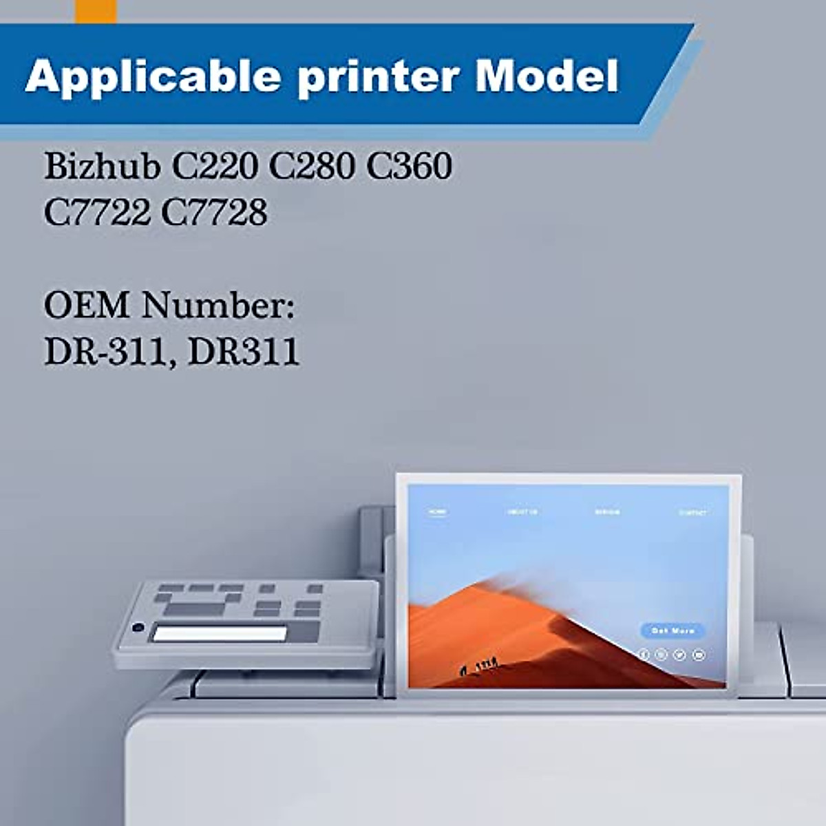 DR-311 Imaging Drum Compatible Drum Unit Replacement for Konica Minolta DR311, High Yield Work with Bizhub C220 C280 C360 C7722 C7728 Printer (3PK Cyan/Magenta/Yellow)