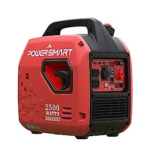 PowerSmart 2500-Watt Super Quiet Portable Inverter Generator, Gas Powered, High Fuel-Efficient Generator, Lightweight for Camping Home Use CARB Compliant PS5025 2024Version