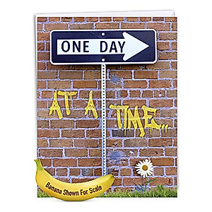 NobleWorks - Recovery Jumbo Greeting Card (Extra Large 8.5 x 11 Inch) - Encouragement, AA Sobriety Support Happy Anniversary Notecard from Group - One Day At A Time J9707