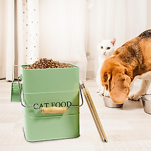 Yomjarl Farmhouse Cat Food Storage Container,6L Cat Food Canisters,Pet food Container Hold 5~6lbs Cat Food Treats,Airtight Cat food Storage with Lid and Scoop,Kibble Container Countertop-Green…