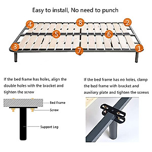 2Pcs Metal Adjustable Height Bed Frame Support Leg, Steel Bed Frame or Wooden Bed Center Slat Support Leg, Sofa Furniture Cabinet Feet Support Leg (7.8“-10.6”)