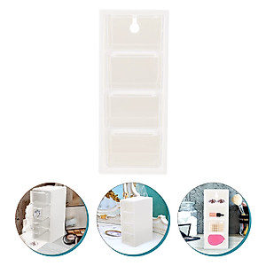 Cabilock Box Jewelry Storage Box Office Storage Cabinet Makeup Container Makeup Organizer Drawer Makeup Storage Case Cosmetic Organizer Drawer Desktop Storage Dog Plastic White Accessories