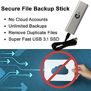 Capturra Drive 128GB External Solid State Drive USB 3.1 with Automated File Backup Software for Windows and Mac