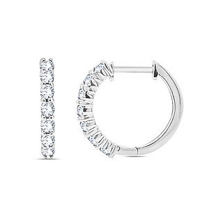 Shineadime 2.5MM Round Shape Simulated White Cubic Zirconia Huggie Hoop Earrings In 14k White Gold Plated Jewelry For Women