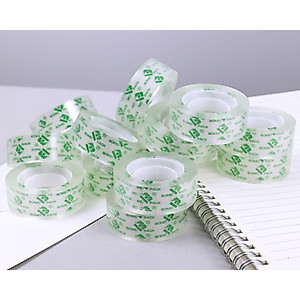 BOMEI PACK 48 Rolls Crystal Clear Transparent Tape, Stationery Tape Refills Rolls for Dispenser, 3/4 in x 1000 in,1 inch Core, Gift Wrapping Tape for Office, School and Home