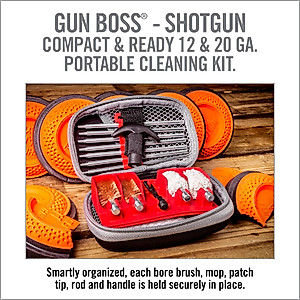 Real Avid Shotgun Cleaning Kit I 12 Gauge and 20 Gauge Cleaning Kit I Portable Shot Gun Trap Shooting Accessories Pouch Kit with Gun Cleaning Supplies,black