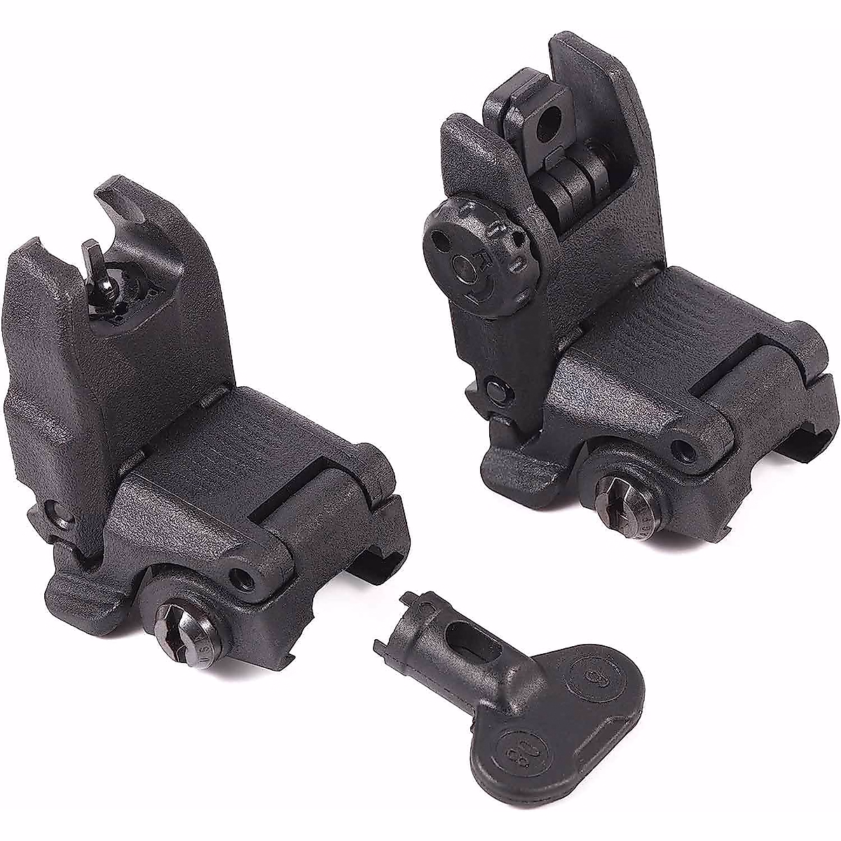 ADEGRIN Nylon Sight Front and Rear Flip Sights can be Mounted on Any Picatinny or Weaver Rail(Black)
