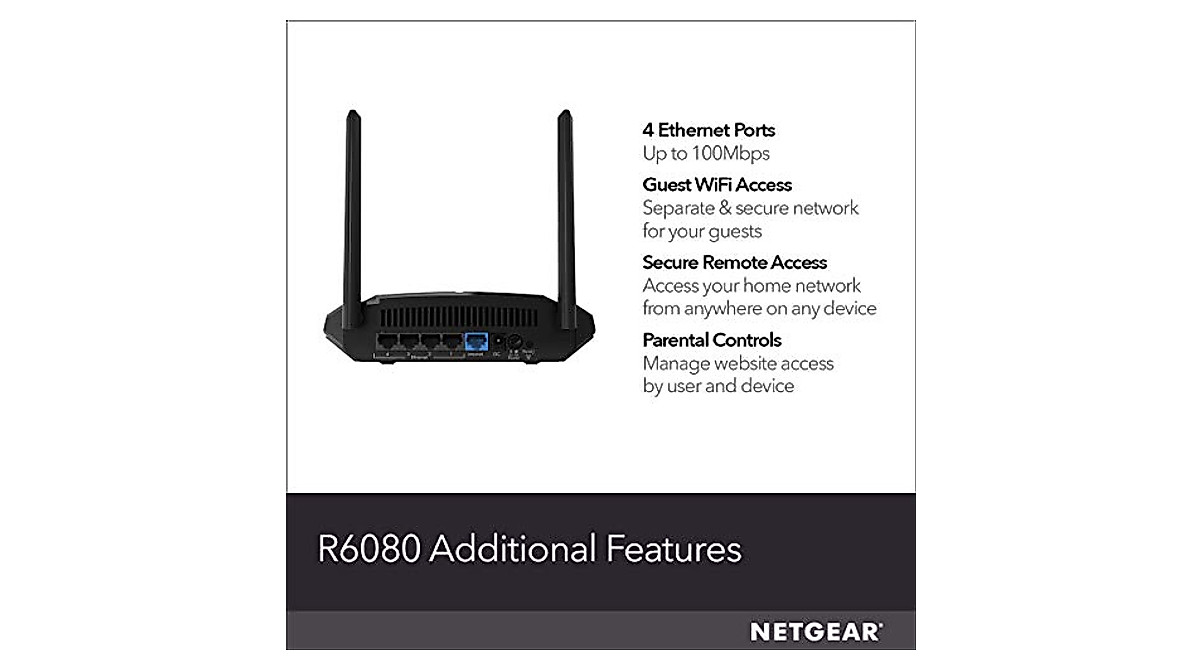 NETGEAR R6080 WiFi Router - Fast Dual Band Performance