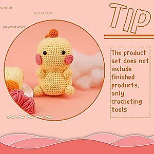 JNENERY Crochet Kit for Beginners, DIY Crochet Animal Kit, Cute Animal Kit for Kids Dinosaur Starter Pack with Yarn Balls, Crochet Hooks, Knitting Stitch Markers, Needles, Instructions for Beginners