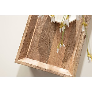 Kate and Laurel Bess Footed Decorative Food Safe Wooden Tray for Storage or Display, 24x10, Natural