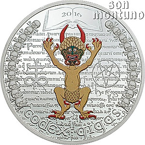 CODEX GIGAS - The Devil's Bible 1 Oz Silver Proof Coin in Box with Certificate of Authenticity"The Dark Side Series" - 2016 Equatorial Guinea 1000 Francs