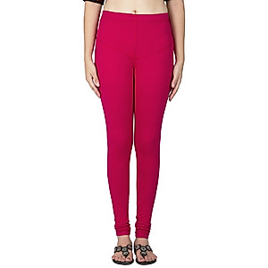 SARJANA HANDICRAFTS Women Cotton Churidar Leggings Authentic Casual Pants (Magenta)