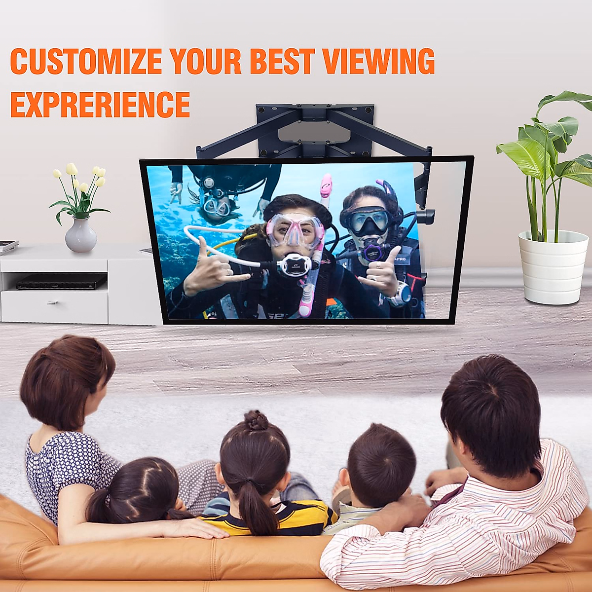 Heavy Duty Long Arm TV Wall Mount,43'' Dual Articulating Arm, Full Motion Swivel Tilt Level,Fits 50-95" TVs,Holds 165 lbs,VESA 800x400mm, Easy Installation,Space Saving