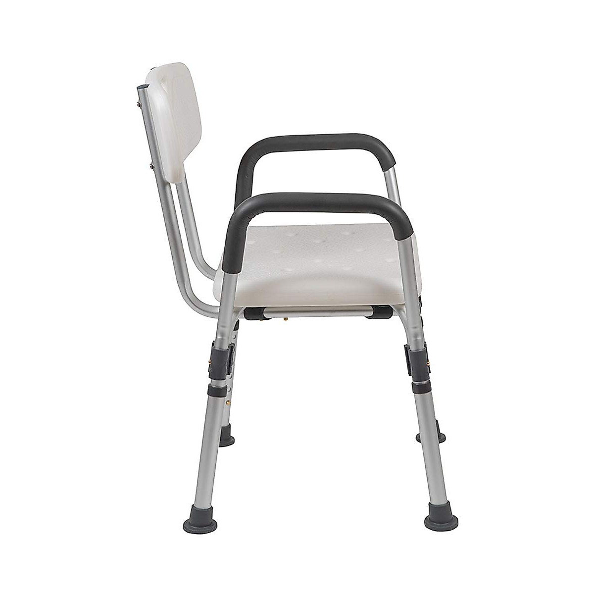 Flash Furniture HERCULES Series 300 Lb. Capacity, Adjustable White Bath & Shower Chair with Depth Adjustable Back
