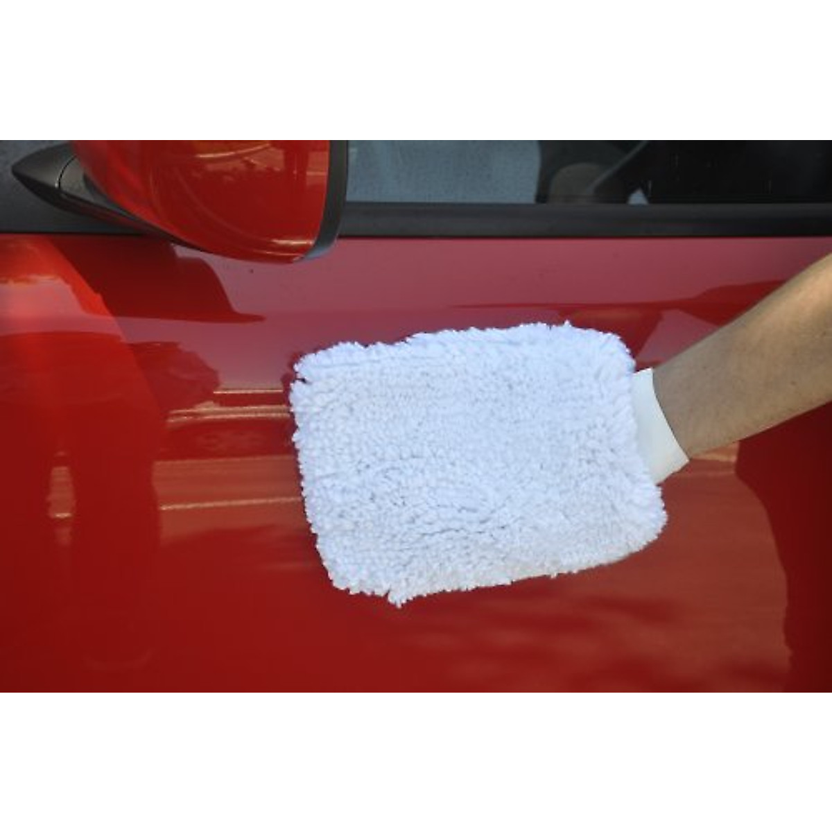 Detailer's Preference Premium Split Chenille Microfiber Wash Mitt for Car Cleaning, White
