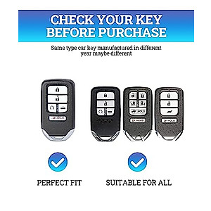 Zlirfy Smart Remote Key Fob Cover,Key Covers for Car Keys with Leather Keychain,Car Cover,Soft TPU Case Protection,Car Keychain Holder Most Model of Cars (for Honda a) 662QCYST002