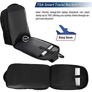 LCKPENG Backpack, Laptop Backpack, Travel Laptop Backpack, Backpack for Women Men, Extra Large TSA Approved Business College School 17.3 Inch Laptop Carry on Backpack with USB Charging Port , Grey