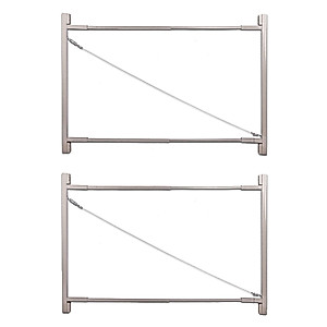 Adjust-A-Gate Steel Frame Anti Sag Impervious to Fade & Rust Adjustable Gate Building Kit with Patented Truss Cable System & Telescoping Bars, 2 Pack