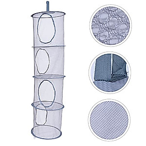 Zerodeko 1pc 4 Foldable Hanging Basket 4 Layers Hanging foldable clothes drying rack collapsible drying rack collapsible laundry drying rack hanging clothes drying rack Laundry Dryer travel