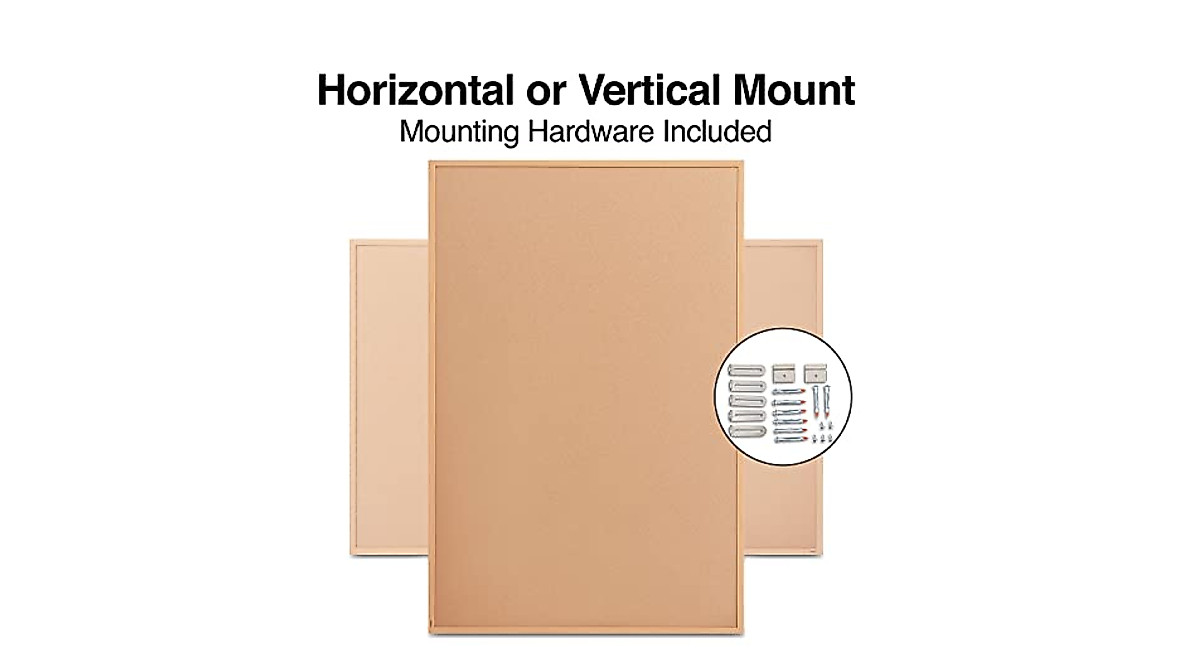 Staples Durable Cork Bulletin Board with Oak Frame - 6 ft x 4 ft