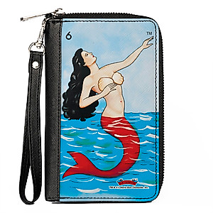 Buckle-Down Women's PU Zip Around Wallet Rectangle-Loteria, 7.5"x4.5"