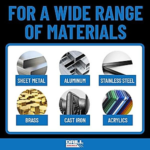 Drill America 29 Piece Cobalt Stepped Point Drill Bit Set in Round Case w/Gold Oxide Finish for Drilling Acrylic, Steel, Hard Metals, Sizes 1/16" to 1/2" x 64ths, GSC Series ZMGSC29J-PC