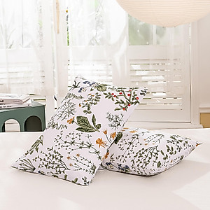 ECOCOTT 100% Cotton Pillowcases Standard Size, Floral Print Pattern Pillow Cover 2 Pack, Super Soft Envelope Closure Standard Pillow Case Set (Standard, 20"x26")