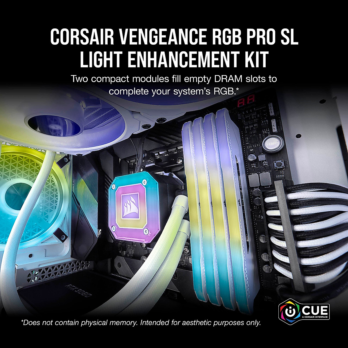 Corsair Vengeance RGB PRO SL Series DDR4 Light Enhancement Kit (Contains No Physical Memory, Dynamic Ten-Zone RGB Lighting, Wide Compatibility with Most Intel® and AMD DDR4 Motherboards) White