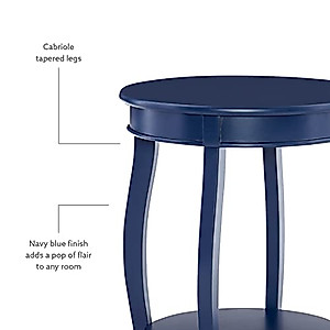 Powell Navy Blue Shapely Legs and Shelf Phipps Round Side Table