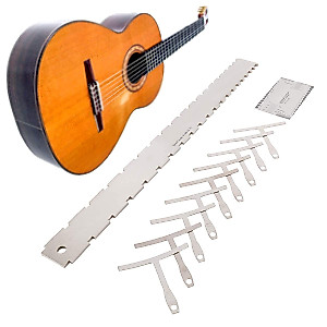 Toolly Guitar Notched Straight Edge Luthier Tools, String Action Gauge and Radius Gauge Guitar Setup Tools