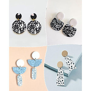 Puocaon Boho Clay Silk Screen - 8 Pcs Paisley Silk Screen Stencils for Polymer Clay Jewelry, Reusable Screen Stencils for Polymer Clay Earrings Making, Mystic Boho Polymer Clay Silk Screen Stencils