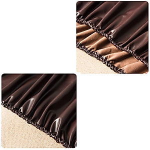 ZHOUZHOU Thick Soft Sofa Armrest Covers, PU Leather Stretch Furniture Armrest Protector, Chair Couch Waterproof Recliners Sofas Chairs Arm Covers Slipcovers,Coffee