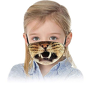 5 Pack Reusable Cotton Coverings Kids Cute Cat Print Face_Mask Washable Mouth Cloth Anti-Dust Bandana for Children