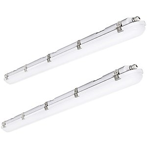 DOSILIO 4FT LED Vapor Tight Light Fixture, 60W-50W-40W Power Selectable 5000K, IP65 Waterproof Industrial Surface Mount LED Shop Lights for Carport, Garage, Freezer, 100-277V, ETL Listed, 2-Pack