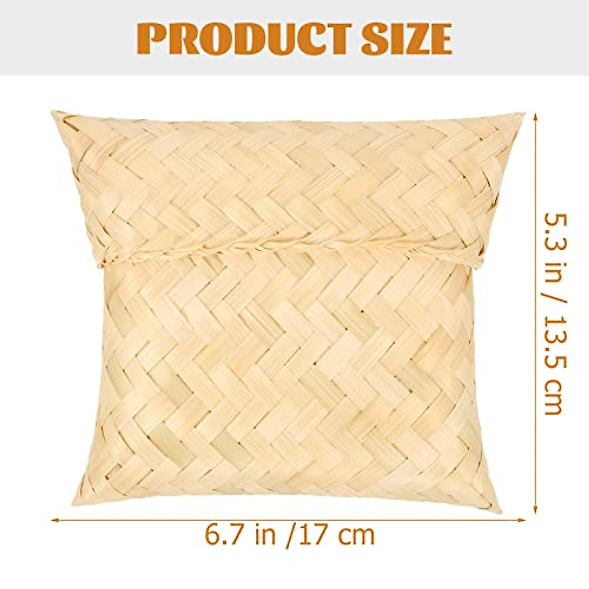 STOBAZA Bamboo Food Basket Woven Baskets Sticky Rice Basket Small Bamboo Woven Box Thailand Laos Handmade Serving Baskets Rice Container for Rice Candy Treats Woven Basket