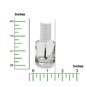 Karlash Premium Empty Polish Bottle Clear + Brush + Mixing ball + White Cap 0.5 Oz (2 Piece)