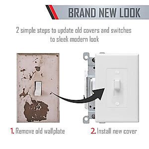 TayMac 2570W Masque 1-Gang Device Cover-Up Wallplate, 1-Pack, White