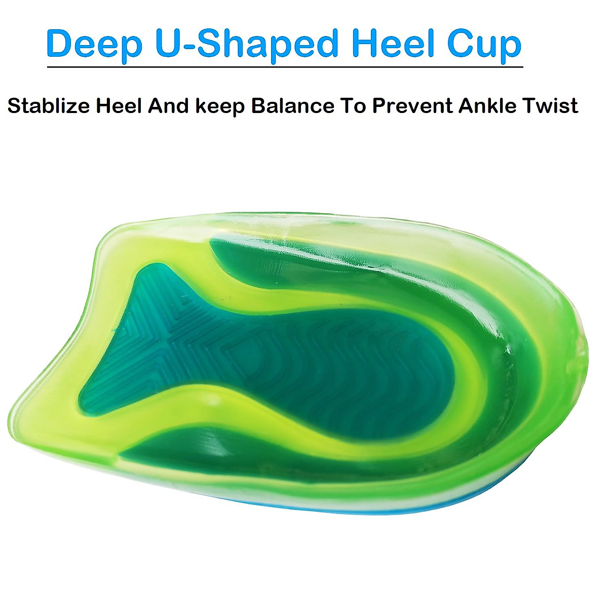 Kids Heel Cups for Heel Pain Sport Shock Absorbing Lightweight Gel Heel Inserts for Kid's with Sensitive Heels, Heel Spurs, Plantar Fasciitis, or Ankle Pain (1 Pairs Kid's Size 3-7 / Women 4-8)