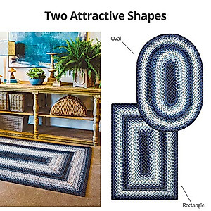 Ultra Durable Braided Rug 4' x 6'/Oval/Blue