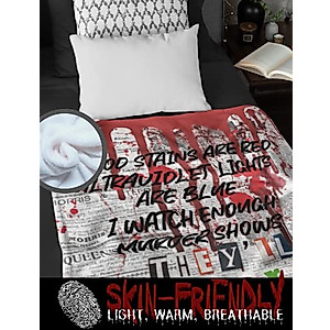 InnoBeta Serial Killer Gifts, Serial Killer Blanket, Blood Stains are Red, They'll Never Find You, Gift for True Crime Lovers, Women, Men, Soft Throw Blanket 50"x65"