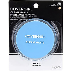 CoverGirl Oil Control Compact Pressed Powder, Buff Beige [525], 0.35 oz (Pack of 3)