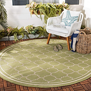 SAFAVIEH Courtyard Collection 2'3" x 6'7" Navy/Beige CY6918 Trellis Indoor-Outdoor Waterproof Easy-Cleaning Patio Backyard Mudroom Runner-Rug
